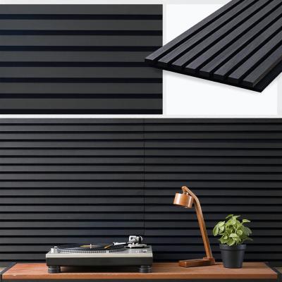 China Noise Reduction Black MDF Acoustic Wall Panel Melamine Board for Room Decor for sale