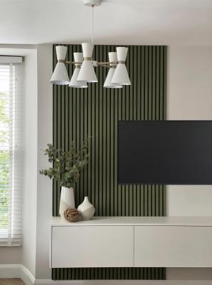 China Akupane Acoustic Wood Slat Panel MDF Wood Veneer for Wall Decor for sale