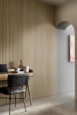 China Acoustic Wood Wall Panel MDF Akupanel Melamine Board for Home Decor for sale