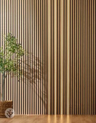 China Natural Acoustic Wood Wall Panel MDF Melamine Board Akupanel for Hall for sale