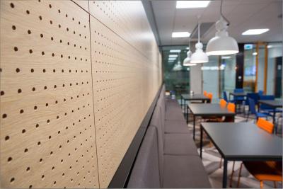 China Customized Perforated Acoustic Panel Natural Melamine Board for Room Decor for sale