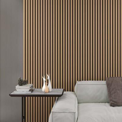 China Simple Acoustic Wood Wall Panel MDF Acoustic Ceiling Panel Akupanel for sale