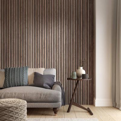 China Walnut Wood Acoustic Wood Wall Panel Eco-Friendly Melamine Board for Bedroom for sale