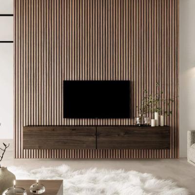 China Akupanel Walnut Wood Acoustic Wood Panel MDF Melamine Board for Hotel for sale