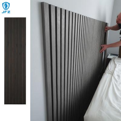 China Customized Wood Slat Acoustic Panel Noise Reduction MDF Melamine Board for Bedroom for sale