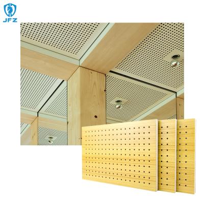 China MDF Acoustic Wall Panel Eco-Friendly Perforated Acoustic Wood Panel for Home Decor for sale