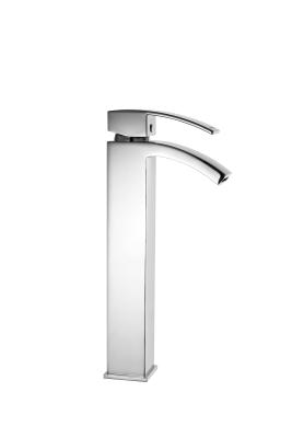 China High Rise Chrome Finish Brass Basin Mixer Taps For Bathroom T8322L for sale