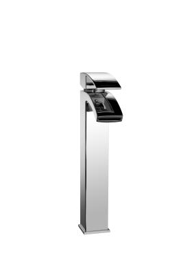China High Rise Chrome Finish Brass Basin Mixer Taps For Bathroom T8322L for sale