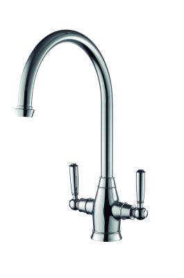 China Dubbelhandelaar keukenmixer kraan gepolijst met chroom afwerking T81069 Te koop
