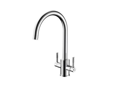 China Dubbelhandelaar Keuken kraan kranen, Messing Chrome Keuken Mixer Te koop
