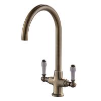 China Double Handle Brass Material Kitchen Mixer Taps For Kitchen T81066 for sale