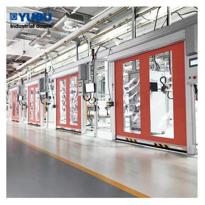 China Vouwend de Roldeur van Pvc van het Stoffengordijn Industrieel voor Robotachtige Lassenzaal Te koop