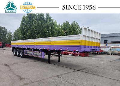 中国 タンザニアに輸出される新式の 3 車軸 40ft ドロップサイド フラットベッド トレーラー 販売のため