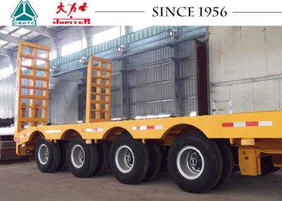 China 4 Axles 70 Tons 40 FT Low Bed Trailer Heavy Duty With Spring Ramp For Sale for sale