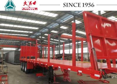Cina resistenza all'urto del rimorchio a base piatta degli assi 40FT 3 con la parete laterale per trasporto di legno in vendita