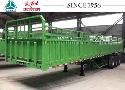 China 40FT reboque do leito de 3 eixos 40 toneladas de peso leve da carga útil com parede alta à venda