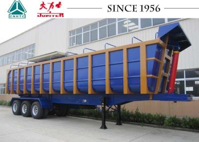 China U Shaped Semi Dump Trailers , 33 CBM 3 Axle Trailer With Spring Suspension for sale