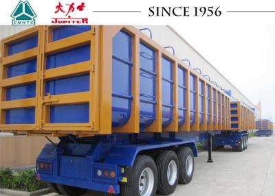 China U Shaped Semi Dump Trailers , 33 CBM 3 Axle Trailer With Spring Suspension for sale