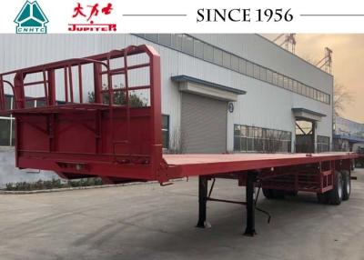 中国 クウェートの交通機関のためのボギー懸濁液が付いている頑丈な 45 フィートの平面トレーラー 販売のため