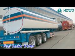 3 Axel Fuel Tanker Trailer Semi Carbon Steel 40Cbm 39000L Capacity