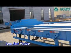 4 Axle Low Bed Trailer Steel Frame High Tensile For Transporting Excavators