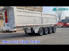 Dump Heavy Duty Tipper Trailer 4 Axle Cabon Steel Q345B 45m³ Capacity