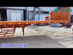 4 Axle Flatbed Trailer Open Carbon Steel Q345B Stable Freight For Bulk Cargo