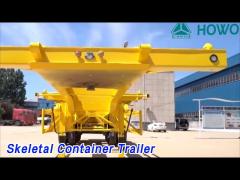 Tri Axle Skeletal Container Trailer Spring Suspension Heavy Duty 50T Payload