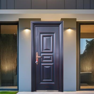 China Customizable Durable Security Entrance Door Steel Residential Entry Door for sale