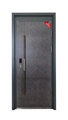China Customizable Fingerprint Front Door Steel Security Door With Knock Down Frame for sale