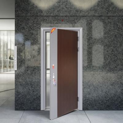 China Multiple Styles Thick Hotel Security Door Black Panel Steel Door For Exterior Entry for sale