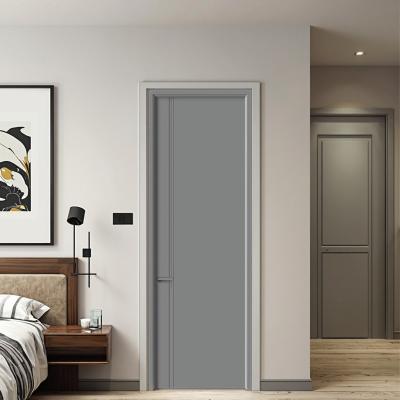 China Waterproof Paint Solid Wood Door Postmodern Flat Frame Design For Bedroom Bathroom for sale