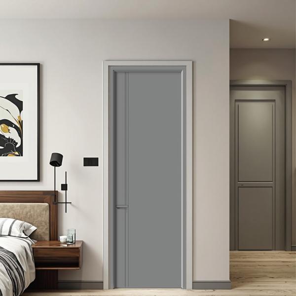 Quality Waterproof Paint Solid Wood Door Postmodern Flat Frame Design For Bedroom for sale
