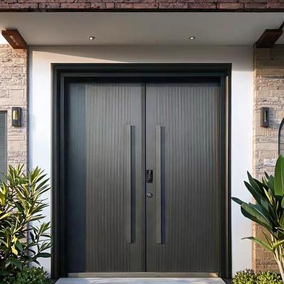 China Swing Open Steel Security Doors Residential Modern Secure Apartment Entry Door for sale