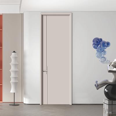 China Multilayer Board Sound Proof Solid Wood Door Fireproof Modern Interior Bedroom Doors for sale
