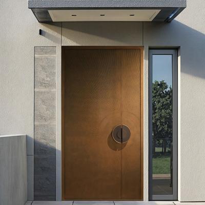 China Custom Swing Security Door Fireproof Aluminum Galvanized Steel Main Exterior Entry Door for sale