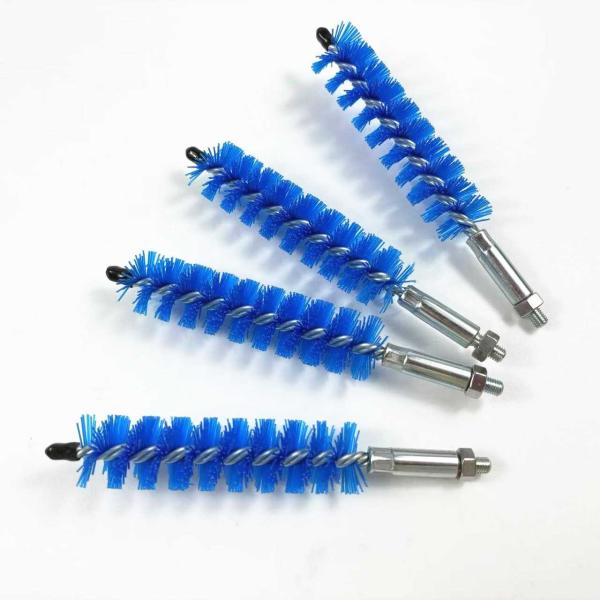Quality 26mm 1/4 Hex Chiler Tube Cleaner Brush Nylon Twist Brush With Threaded for sale