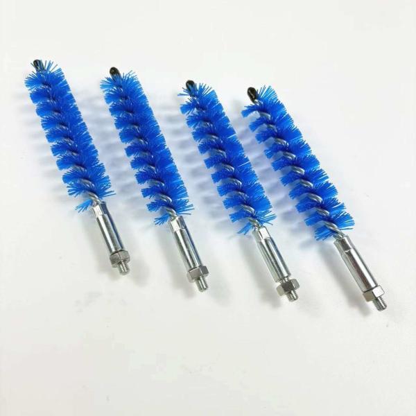 Quality 26mm 1/4 Hex Chiler Tube Cleaner Brush Nylon Twist Brush With Threaded for sale