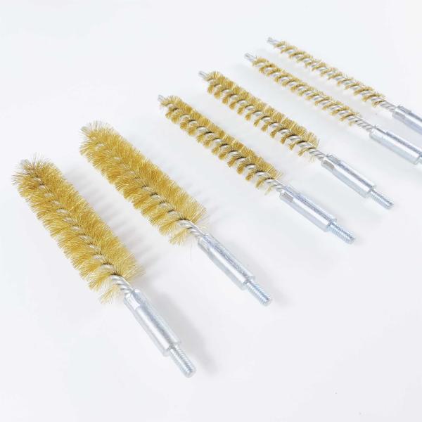 Quality Hand Operated Tube Cleaning Brush Metal Twist Wire Brush 165mm Length With M6 Thread for sale