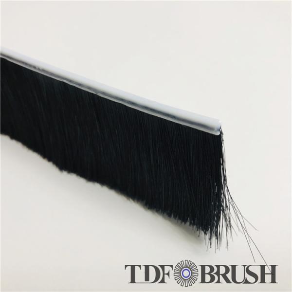 Quality Durable Metal Channel Strip Brushes Dust Proof Windproof Nylon Door Bottom Brush for sale