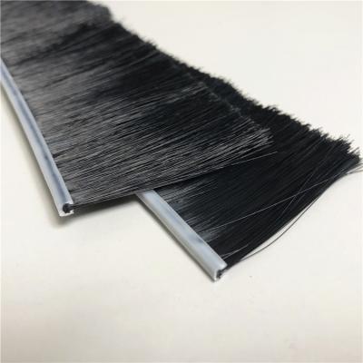 China Durable Metal Channel Strip Brushes Dust Proof Windproof Nylon Door Bottom Brush Seal for sale
