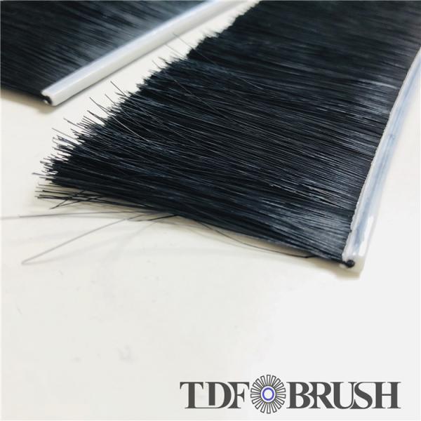 Quality Durable Metal Channel Strip Brushes Dust Proof Windproof Nylon Door Bottom Brush for sale