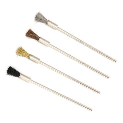 China Extended Stainless Copper Wire End Brush With Shank Cleaning End Rust Paint Removal for sale