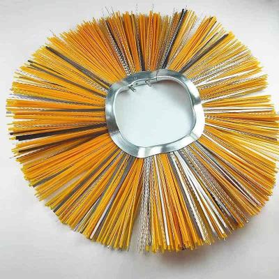 Cina Spazzole per spazzaneve stradali Anello a disco in wafer Spazzola rotante in filo d'acciaio per pulizia e spazzamento in vendita