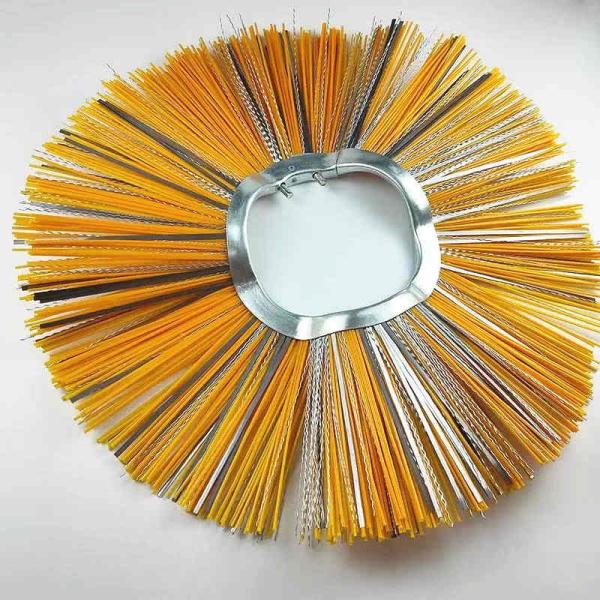 Quality Snow Street Sweeper Brushes Wafer Ring Rotary Steel Wire Brush For Cleaning Sweeping for sale