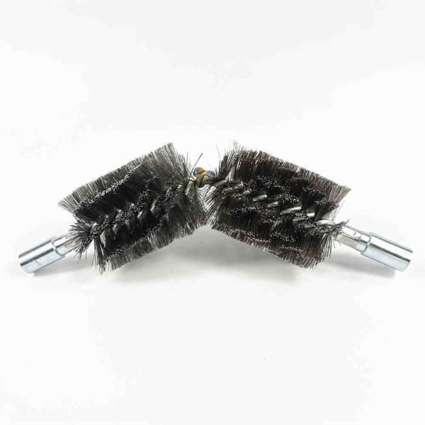 Quality Tube Pipe Cleaning Descaling Double Stems Twisted Wire Spiral Brush for Drill for sale