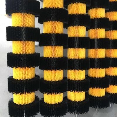 China Potato Carrot Cleaning Peeling Washing Nylon Cylinder Rotary Roller Brushes for sale