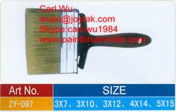 China Natural bristle Chinese bristle synthetic mix shed fence ceiling wall paint brush wood plastic handle 5 inch WB-020 for sale