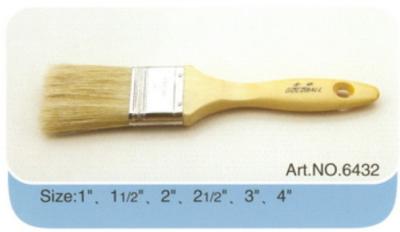 China Mixed filament plastic or wooden handle pure bristle high quality paint brush No.6432 for sale