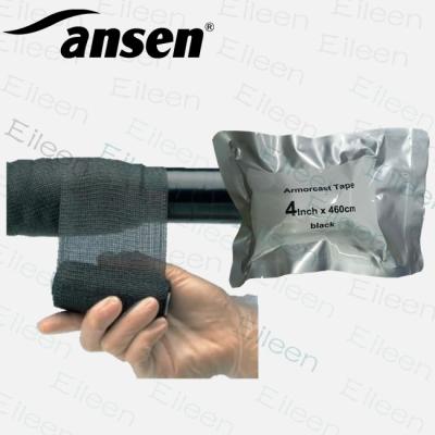 China 4inch 4.6m Black Structural Strengthening Material Sheath Repair Armor Cast Tape for sale